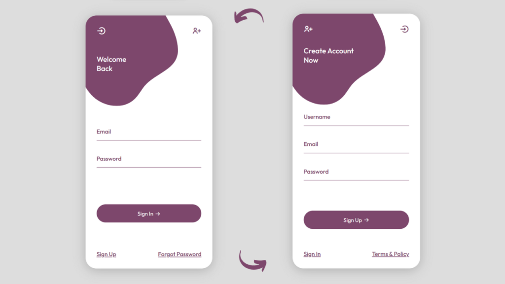 Animated Login And Sign Up Form Using Html Css And Javascript Ludiflex